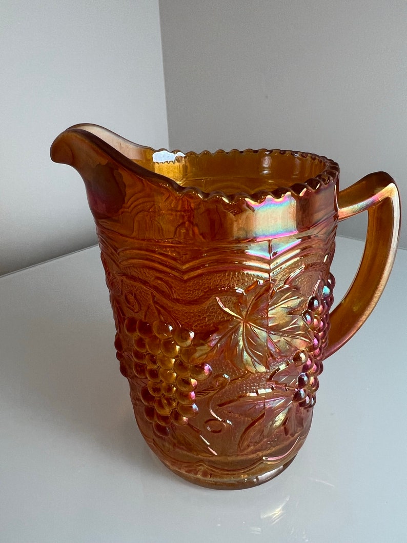 1940's Imperial Glass Carnival Glass Marigold Pitcher With - Etsy