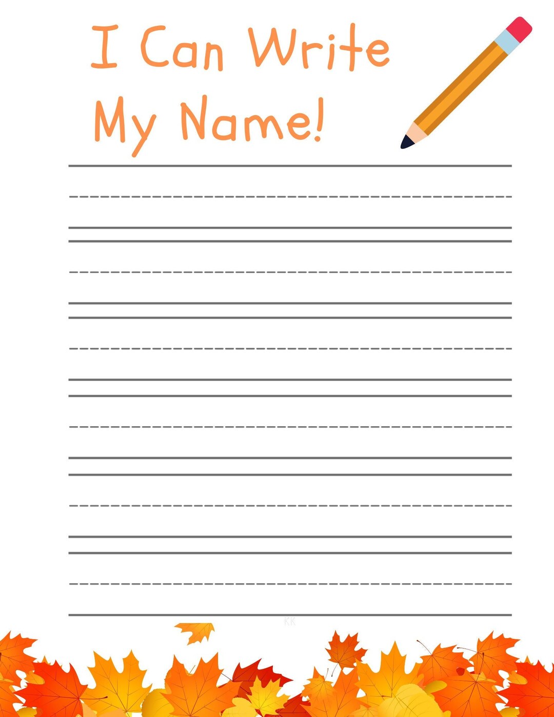 Fall Themed Writing Practice Page - Etsy