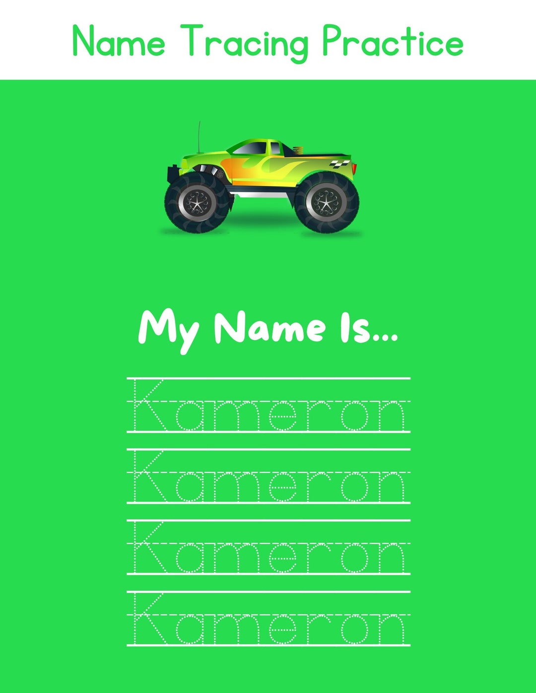 Personalized Name Tracing Practice Sheets - Etsy