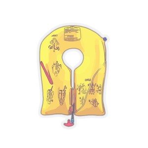 Life Vest Flight Crew Gift Water Bottle Sticker Flight Attendant Pilot ...