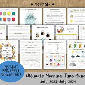 Morning Time Bundle Morning Menu Workbook Homeschool Printable ...