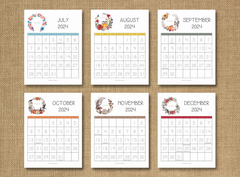ENGLISH Traceable Monthly Calendar Set 2024-2025 | Homeschool Classroom ...