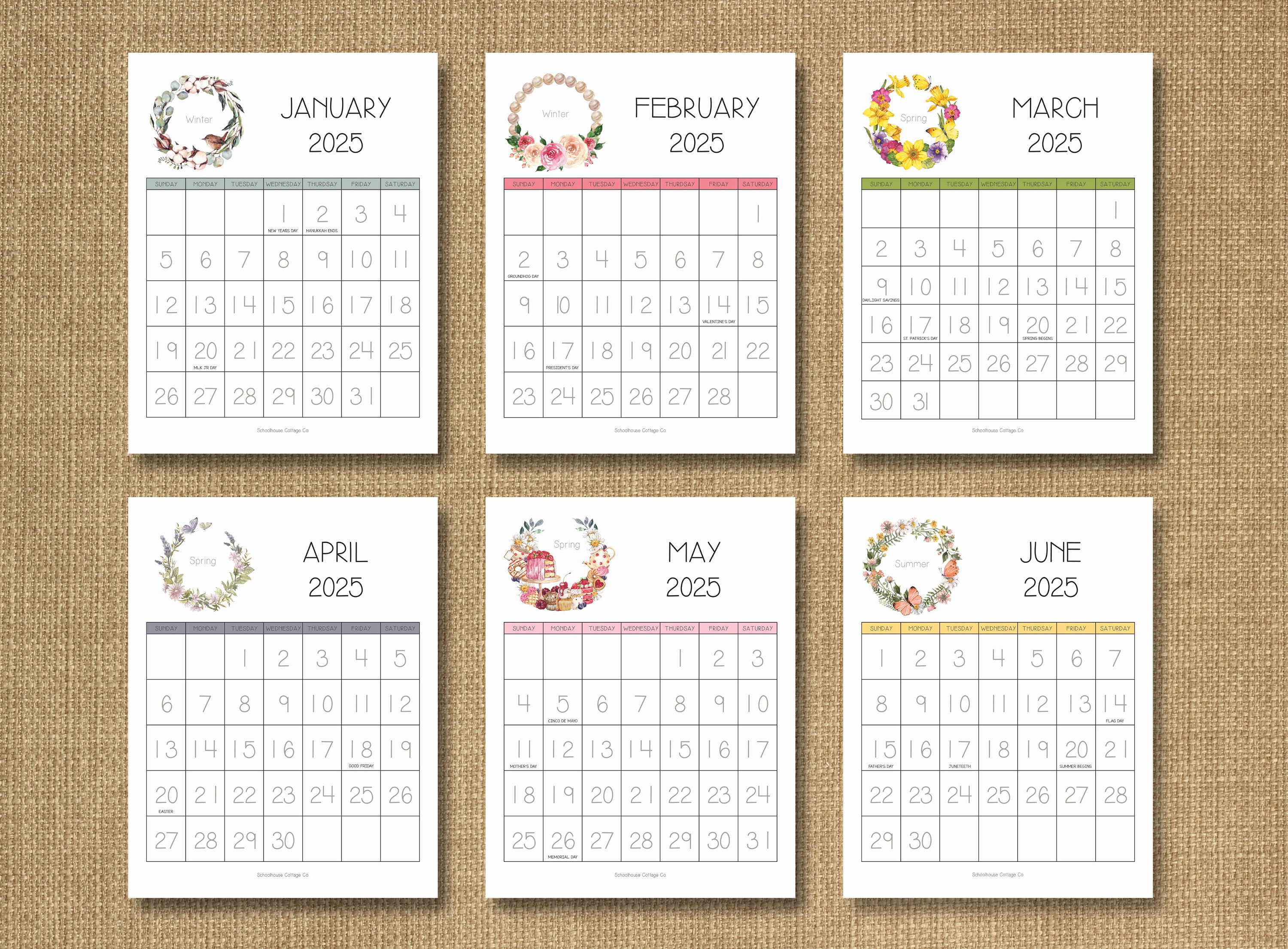 ENGLISH Traceable Monthly Calendar Set 2024-2025 | Homeschool Classroom ...
