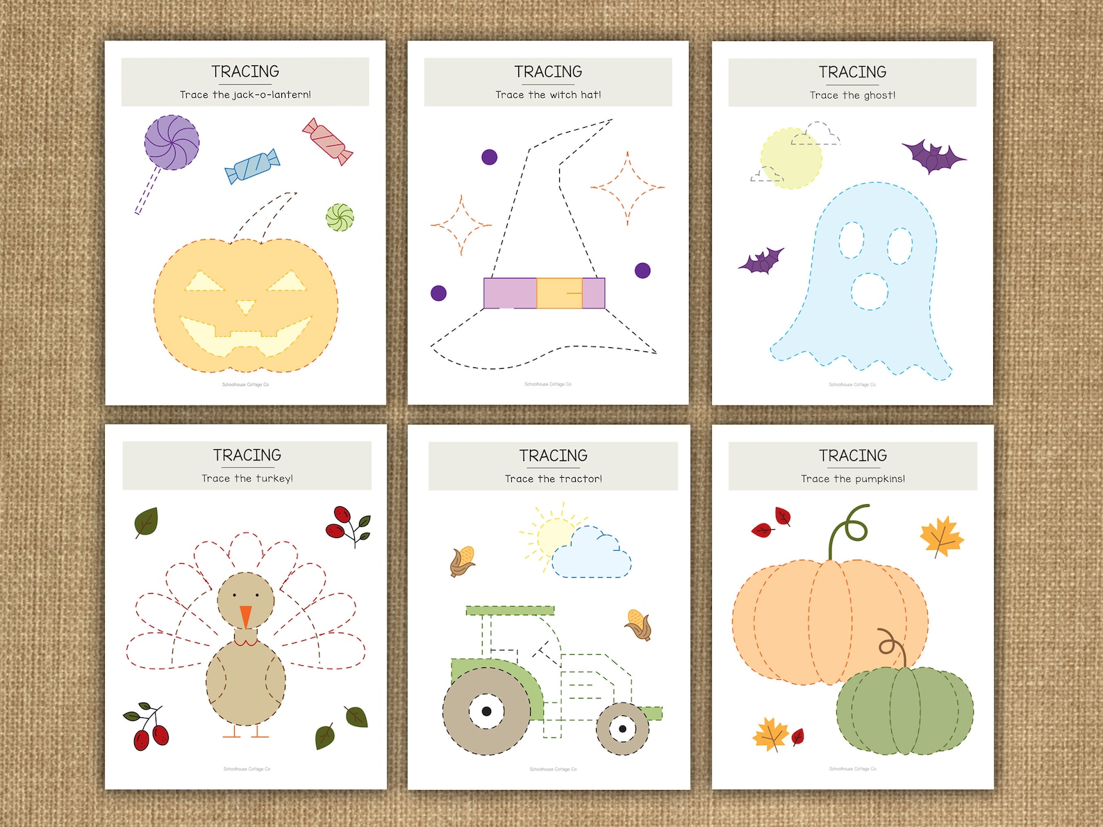 Holiday Tracing Bundle Halloween Thanksgiving Christmas - Etsy