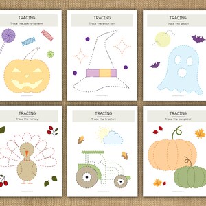 Holiday Tracing Bundle Halloween Thanksgiving Christmas - Etsy
