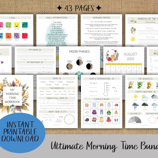 Preschool Homeschool Morning Work - Etsy