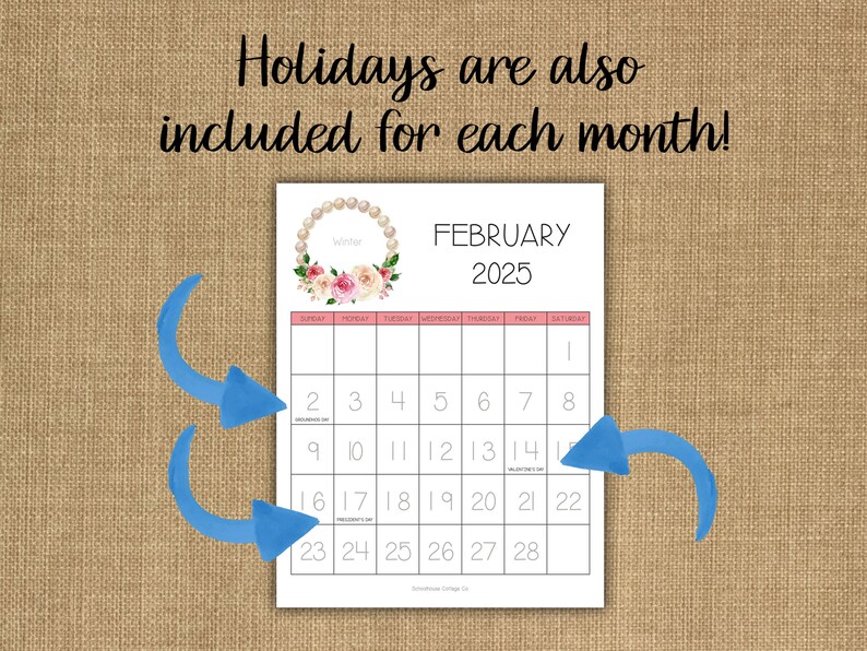 ENGLISH Traceable Monthly Calendar Set 2025-2026 | Homeschool Classroom ...