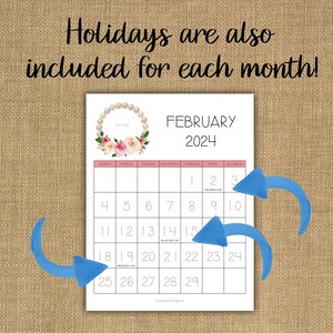 ENGLISH Traceable Monthly Calendar Set 2023-2024 Homeschool - Etsy
