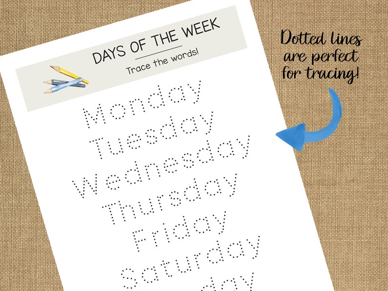 Days Months Seasons Tracing Bundle | Prewriting Practice Worksheets ...