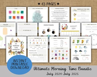 Morning Time Bundle Morning Menu Workbook Homeschool Printable ...
