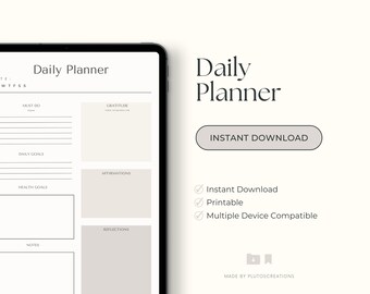 Daily Planner Printable, Digital Planner, Weekly Planner, Monthly ...