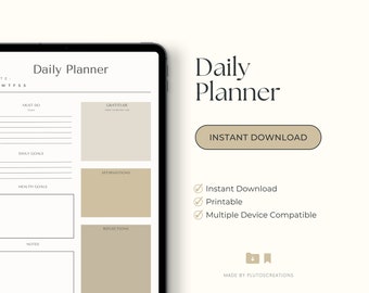 Daily Planner Printable, Digital Planner, Weekly Planner, Monthly ...