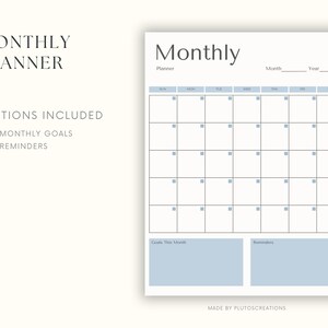 Daily Planner Printable, Digital Planner, Weekly and Monthly Planner ...