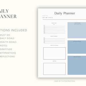 Daily Planner Printable, Digital Planner, Weekly and Monthly Planner ...
