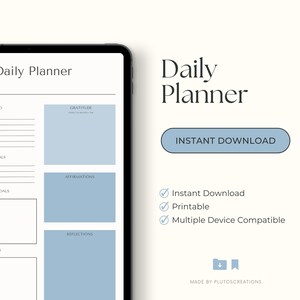 Daily Planner Printable, Digital Planner, Weekly and Monthly Planner ...