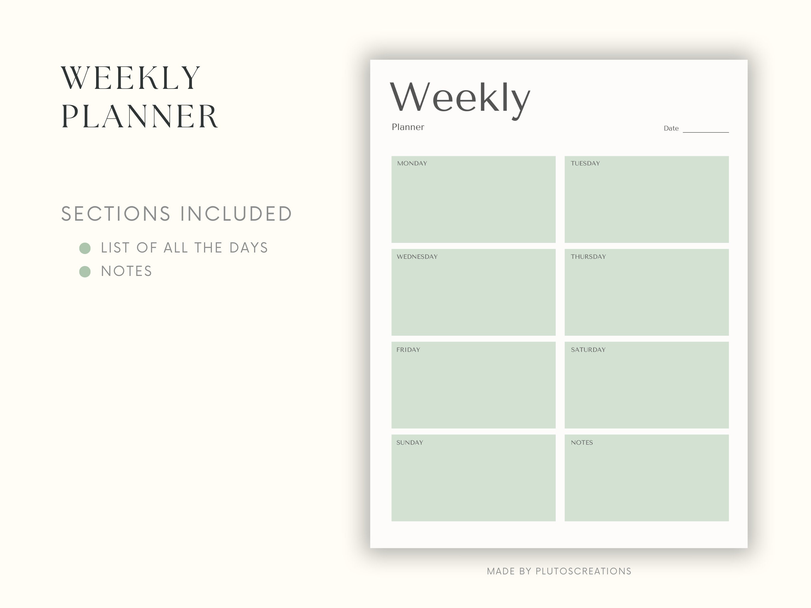 Daily Planner Printable, Digital Planner, Weekly and Monthly Planner ...