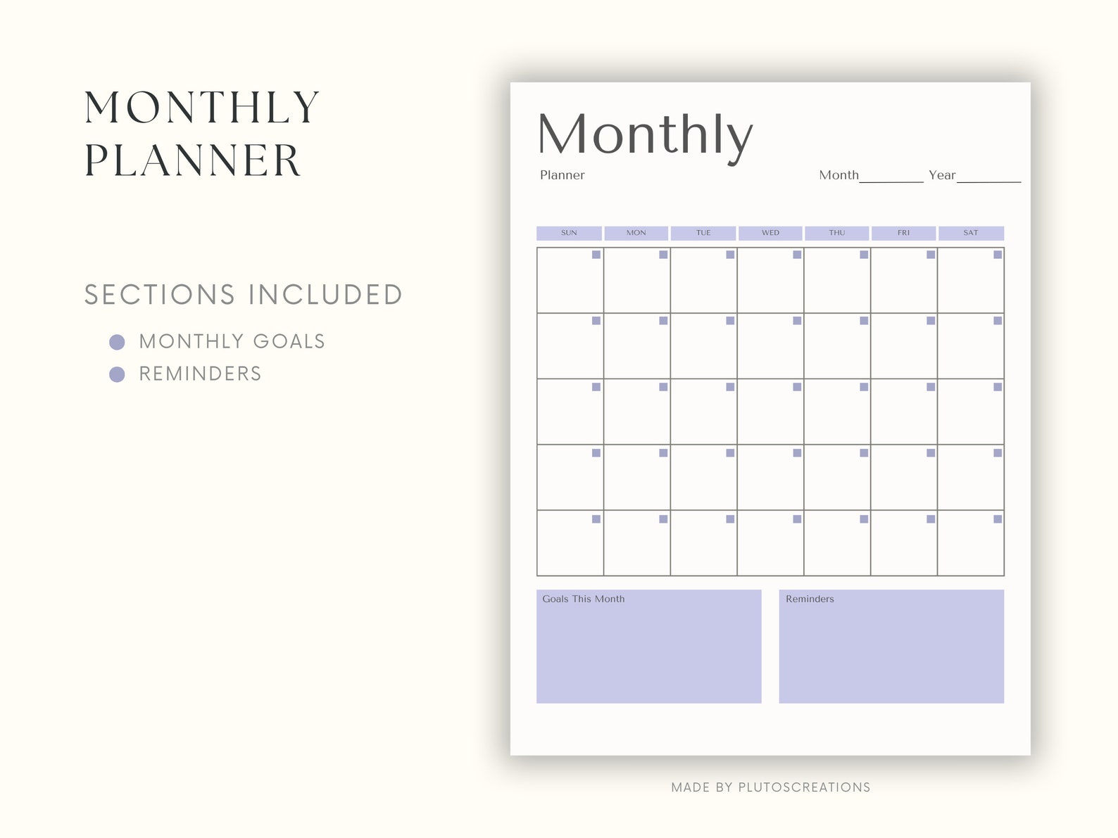 Daily Planner Printable, Digital Planner, Weekly Planner, Monthly ...