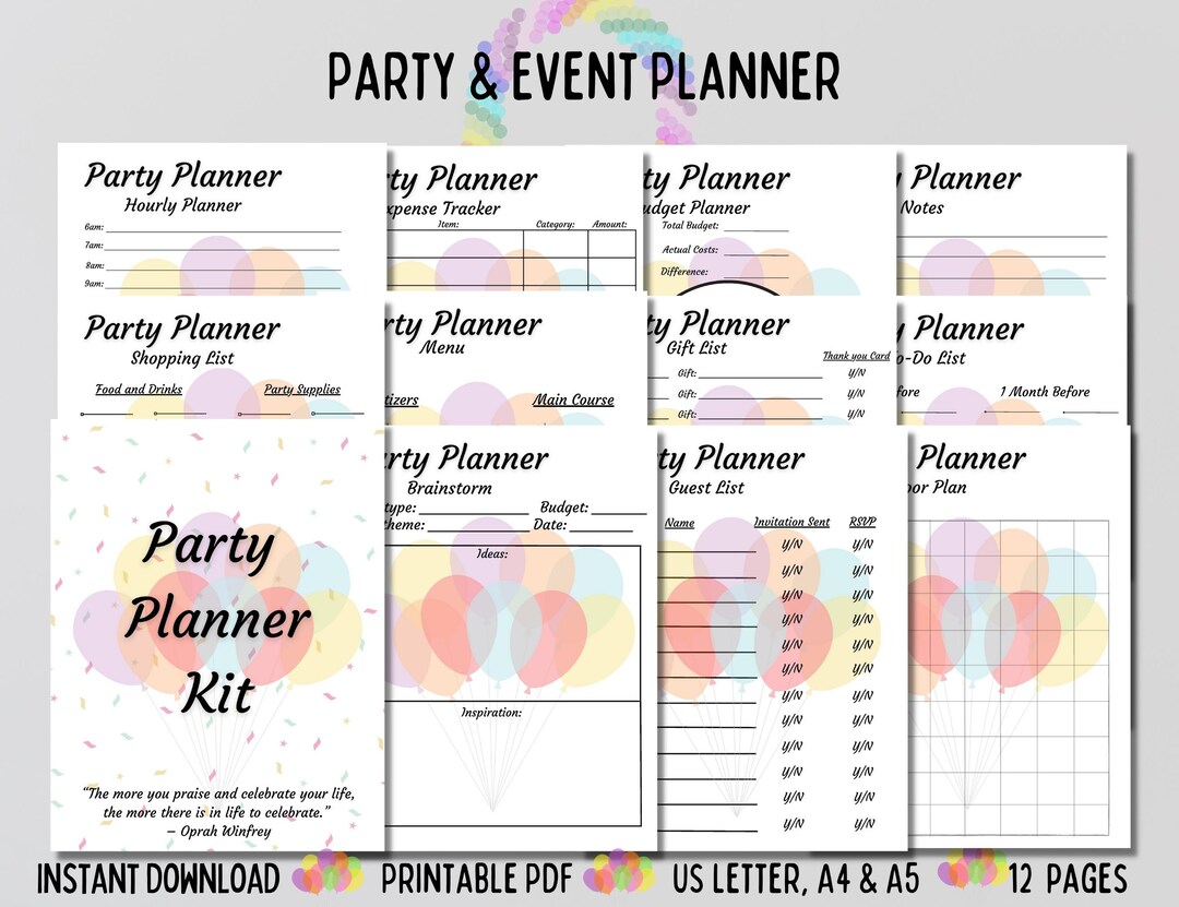 Party and Event Planner Kit - Etsy