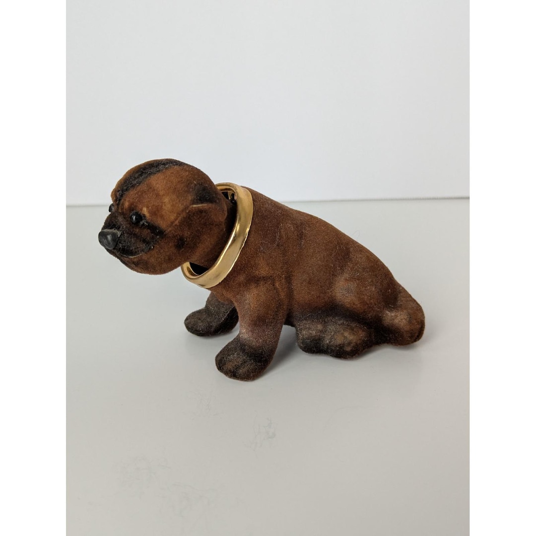Vintage Felted Nodding Bobblehead Dog Figurine - Etsy