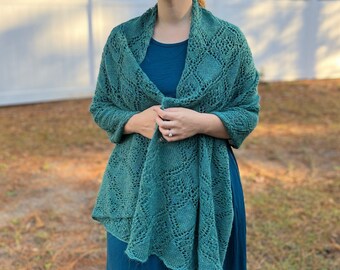 Hand Knit Wrap - Etsy