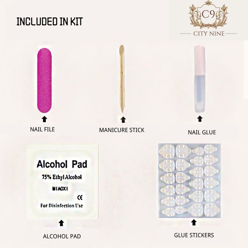 Checkerboard Press on Nails: Blue & White Lattice, Luxury False Nails ...