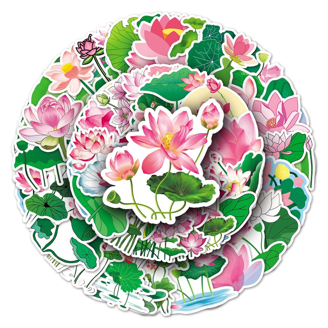 50PCS Lotus Stickers Pack for Laptop Bicycle Tumbler - Etsy