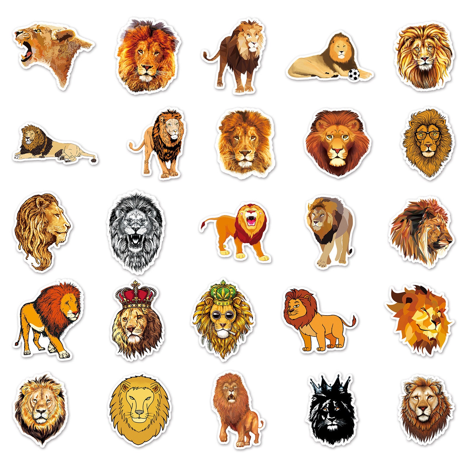 50PCS Lion Stickers Pack for Laptop Bicycle Tumbler Skateboard - Etsy