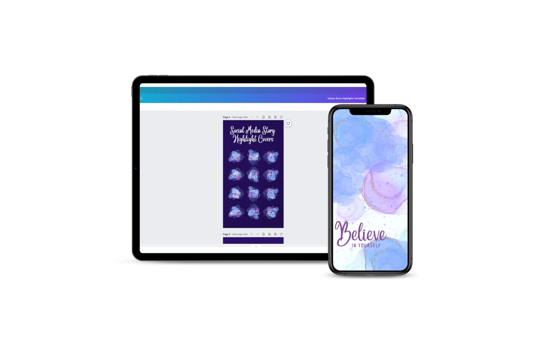 Galaxy Social Media Highlight Template W/ FREEBIE Phone Background ...