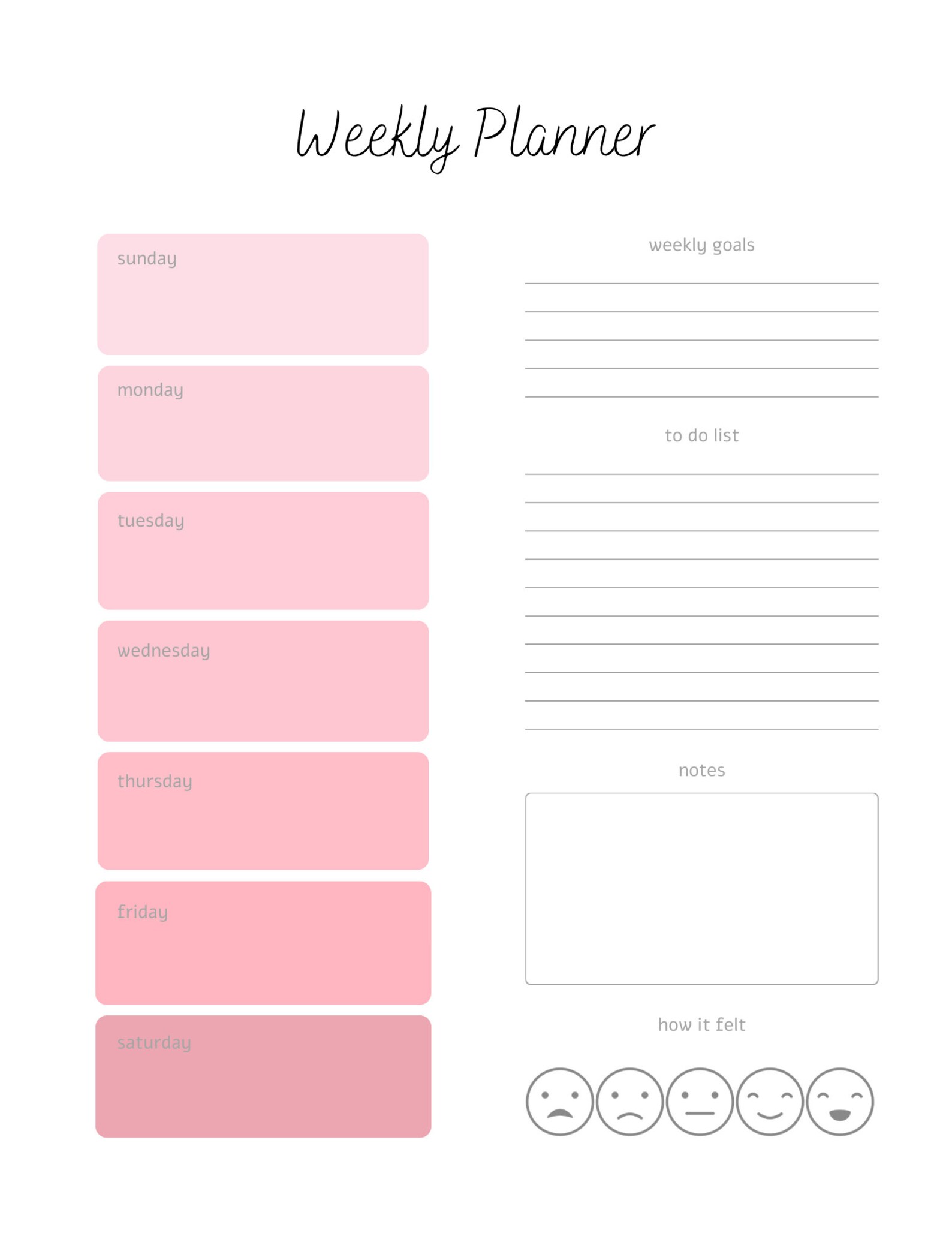 Monthly, Weekly, and Daily Printable Planners for Productivity - Office Must Have - Cute Pink ...