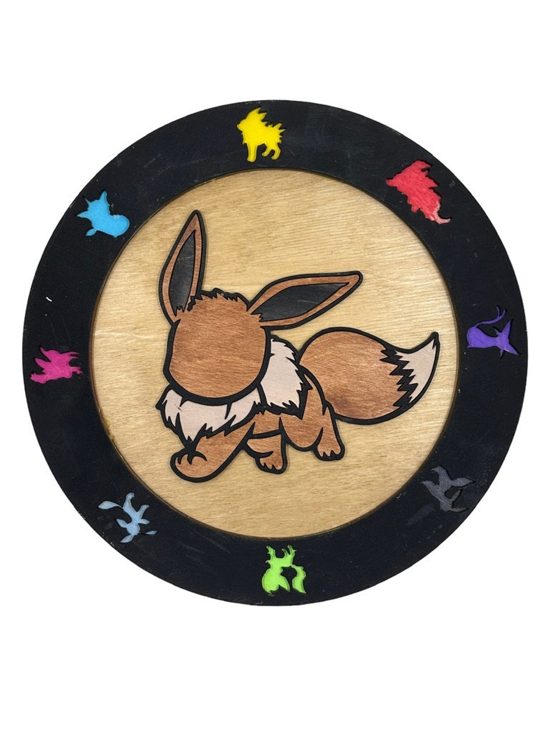 Eevee-lution Wood Round Wall Decor - Finished Product or Unfinished ...