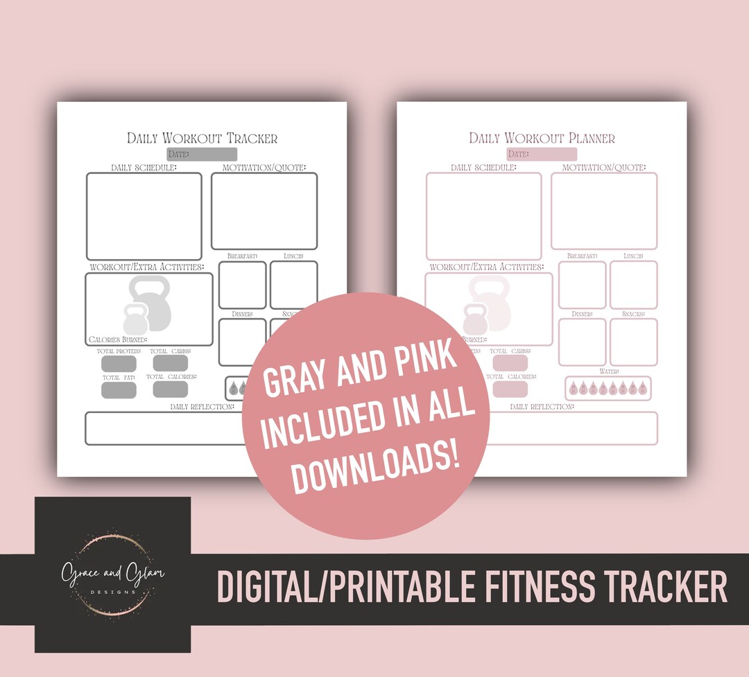 DIGITAL WORKOUT LOG, Single-page, Workout Planner, Workout Tracker ...