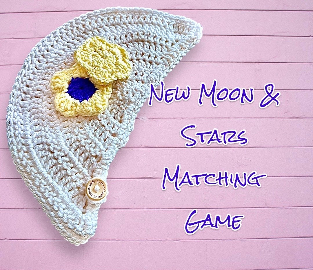Moon and Stars Crocheted Matching Game - Etsy