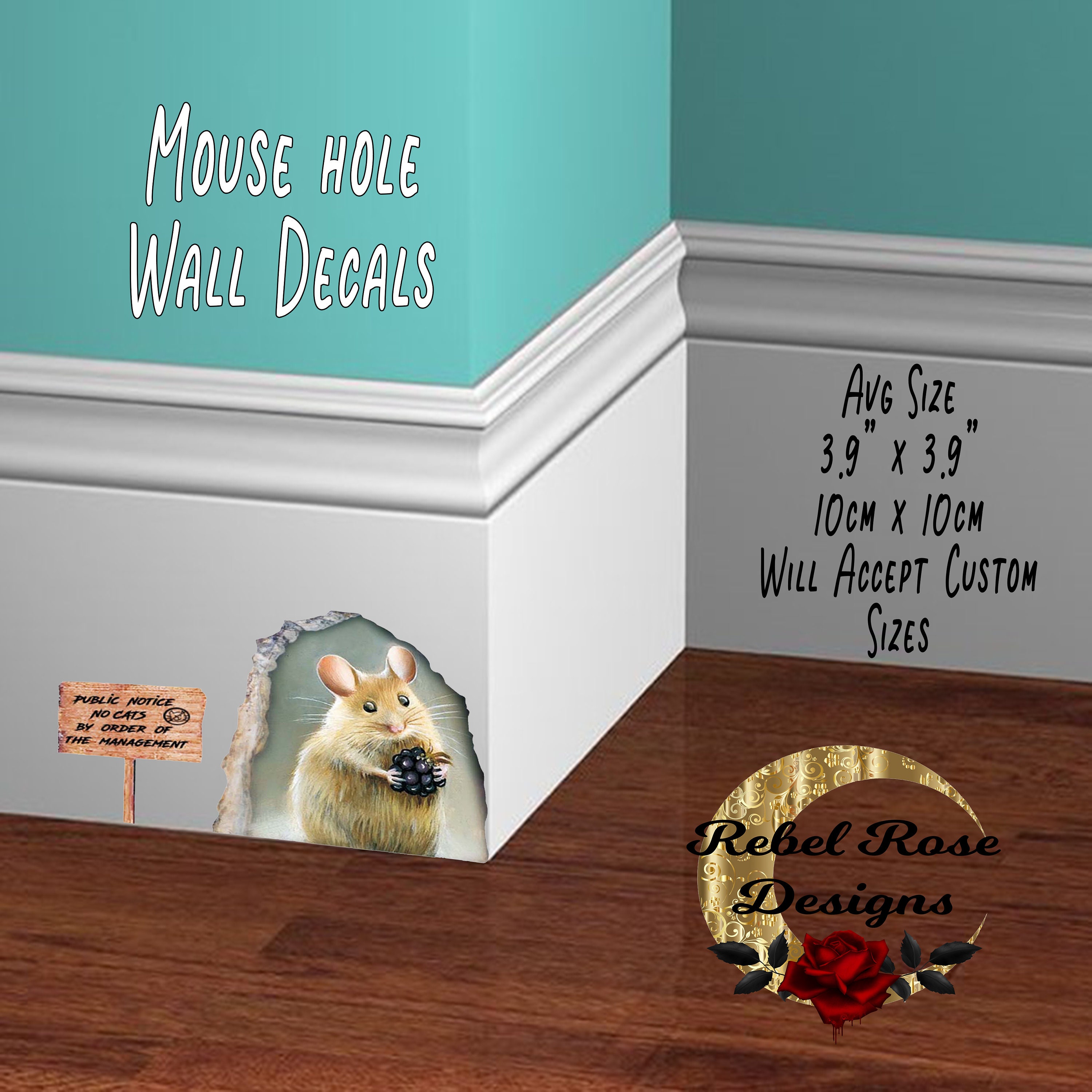 Mouse Hole Vinyl Wall Decals - Etsy