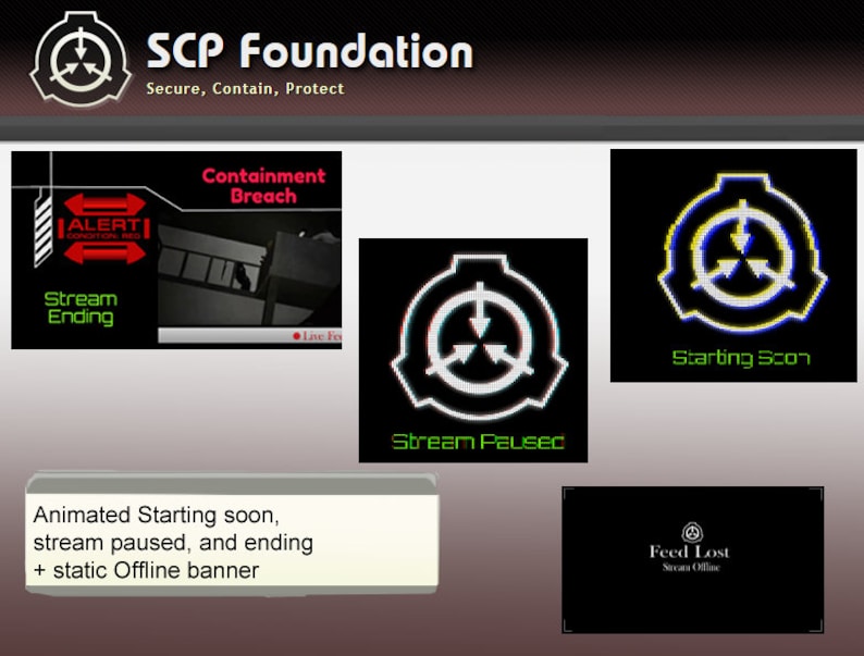 SCP Foundation Twitch Overlay Pack | Animated Scenes | Overlays ...