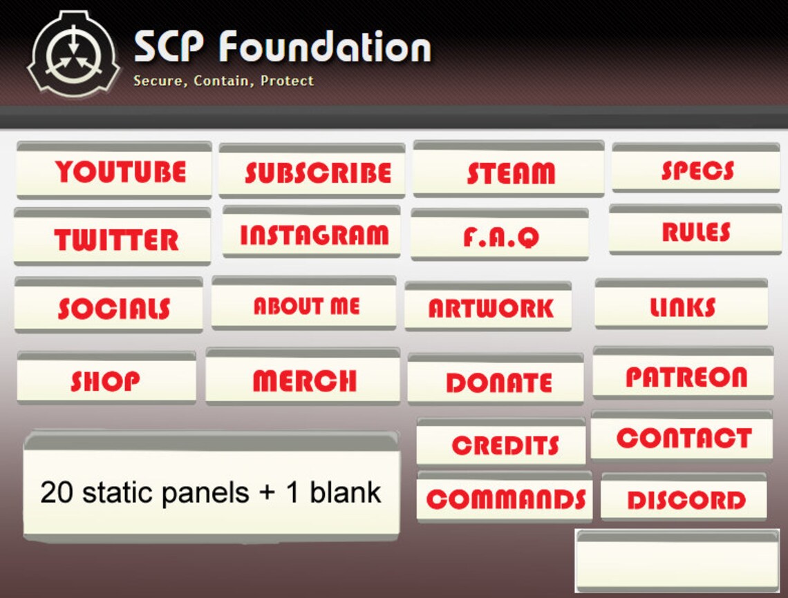 SCP Foundation Twitch Overlay Pack | Animated Scenes | Overlays ...