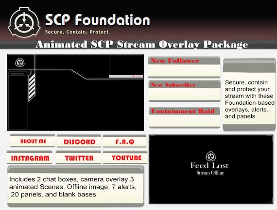 SCP Foundation Twitch Overlay Pack Animated Scenes - Etsy