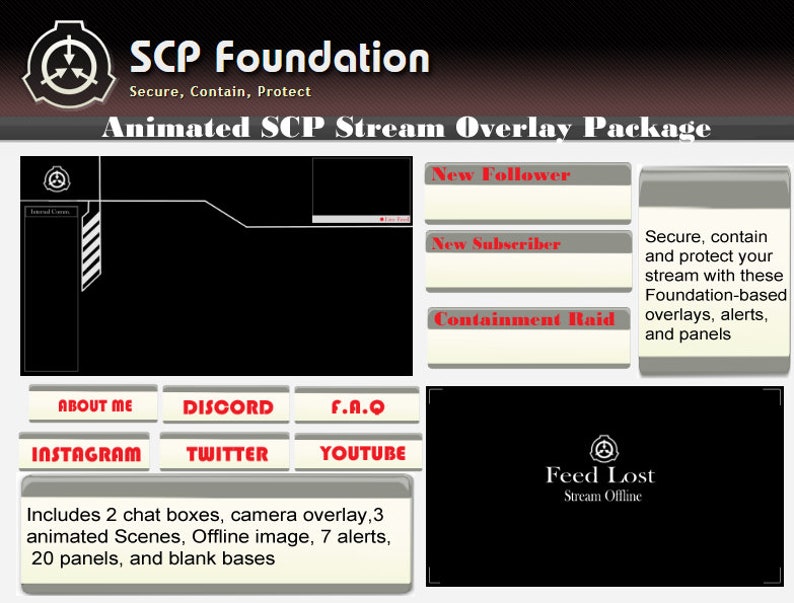 SCP Foundation Twitch Overlay Pack Animated Scenes - Etsy Australia
