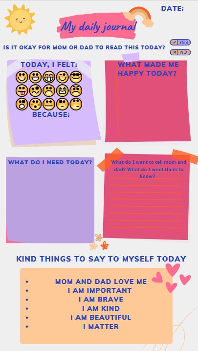 Kids Daily Journal Printable, Better Parenting, Parent Child ...