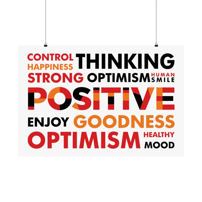 YOGDOTS Positive Thinking, Motivational Matte Horizontal Posters 36x24 ...