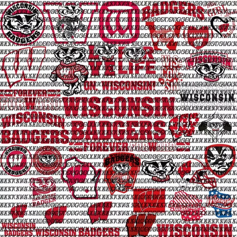 Badgers SVG, Basketball SVG, Wisconsin, Football SVG, Collage, Game Day ...