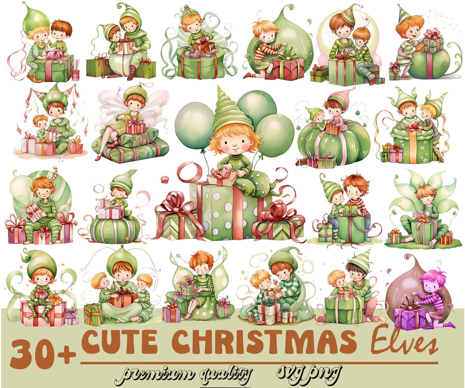 Family Elf Christmas, Christmas Clipart, Santa Clipart, Christmas Elf ...
