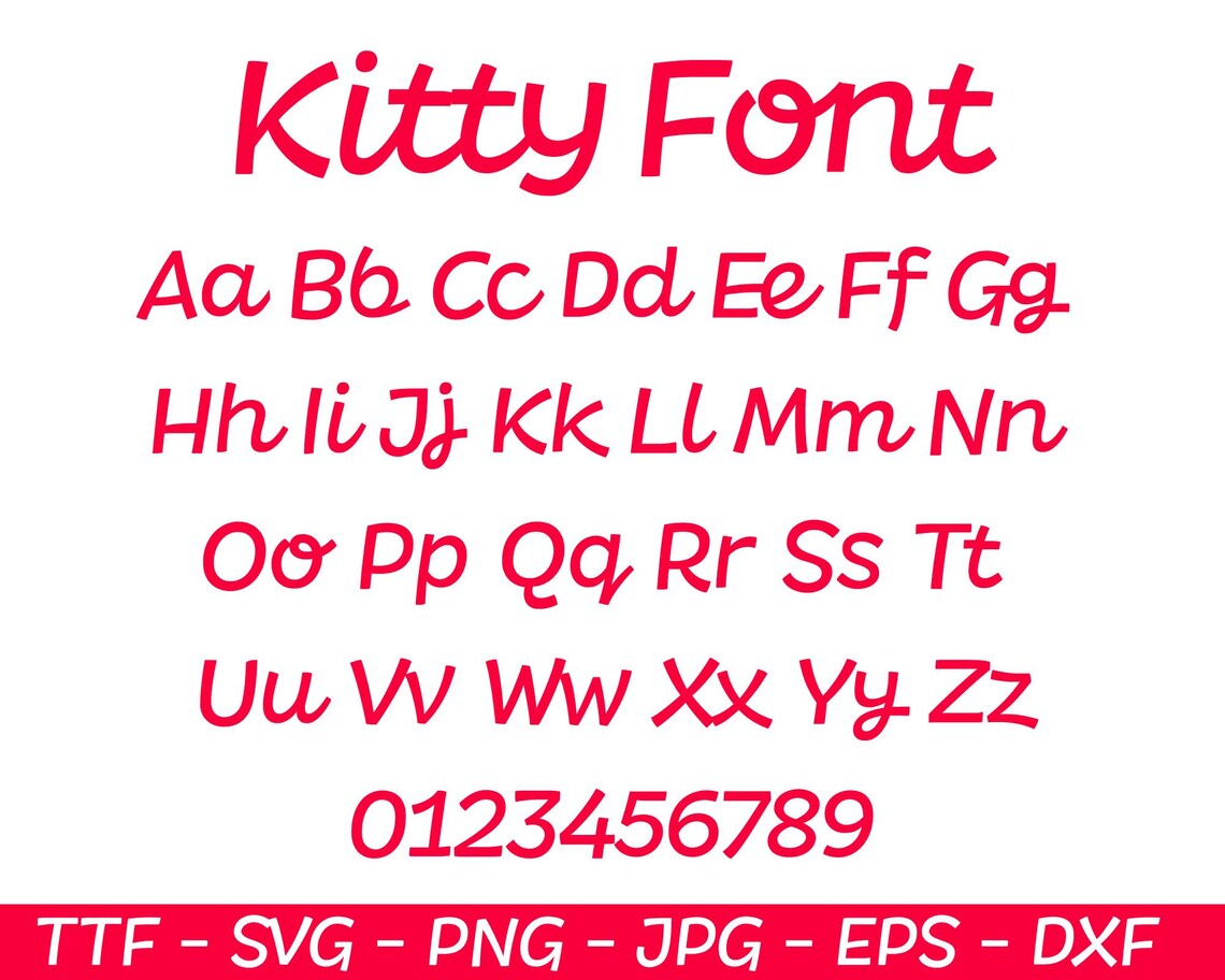 Kitty Font SVG, Doodle Font, Cat Alphabet, Baby Font Svg, Cat Font, Cat ...
