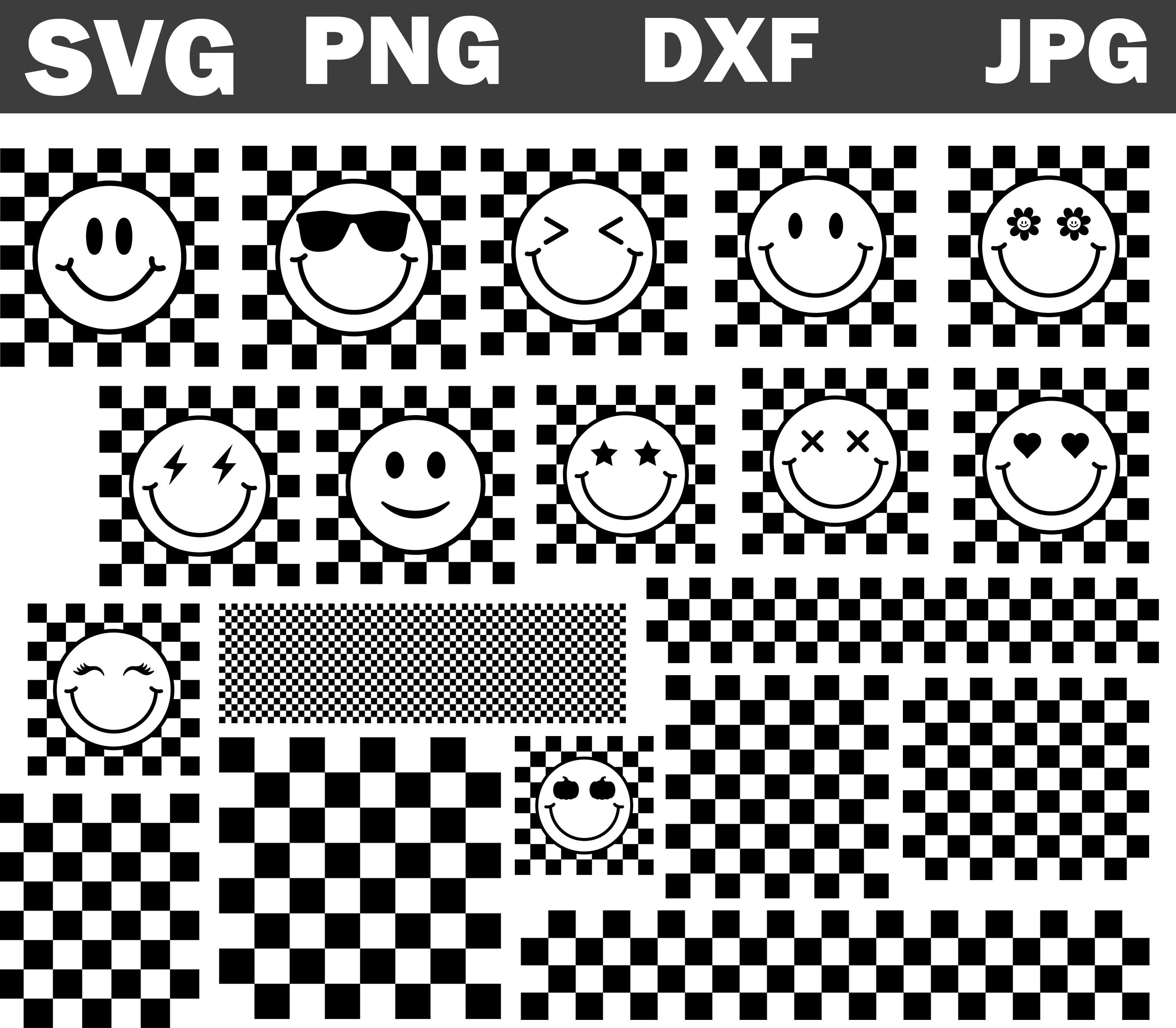 Checkered Patteren, Checkerd Smiley Face, Cricut, Checkered Pattern ...