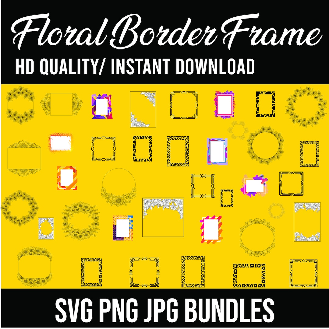 Decorative Border Svg Floral Border Decorative Frame - Etsy