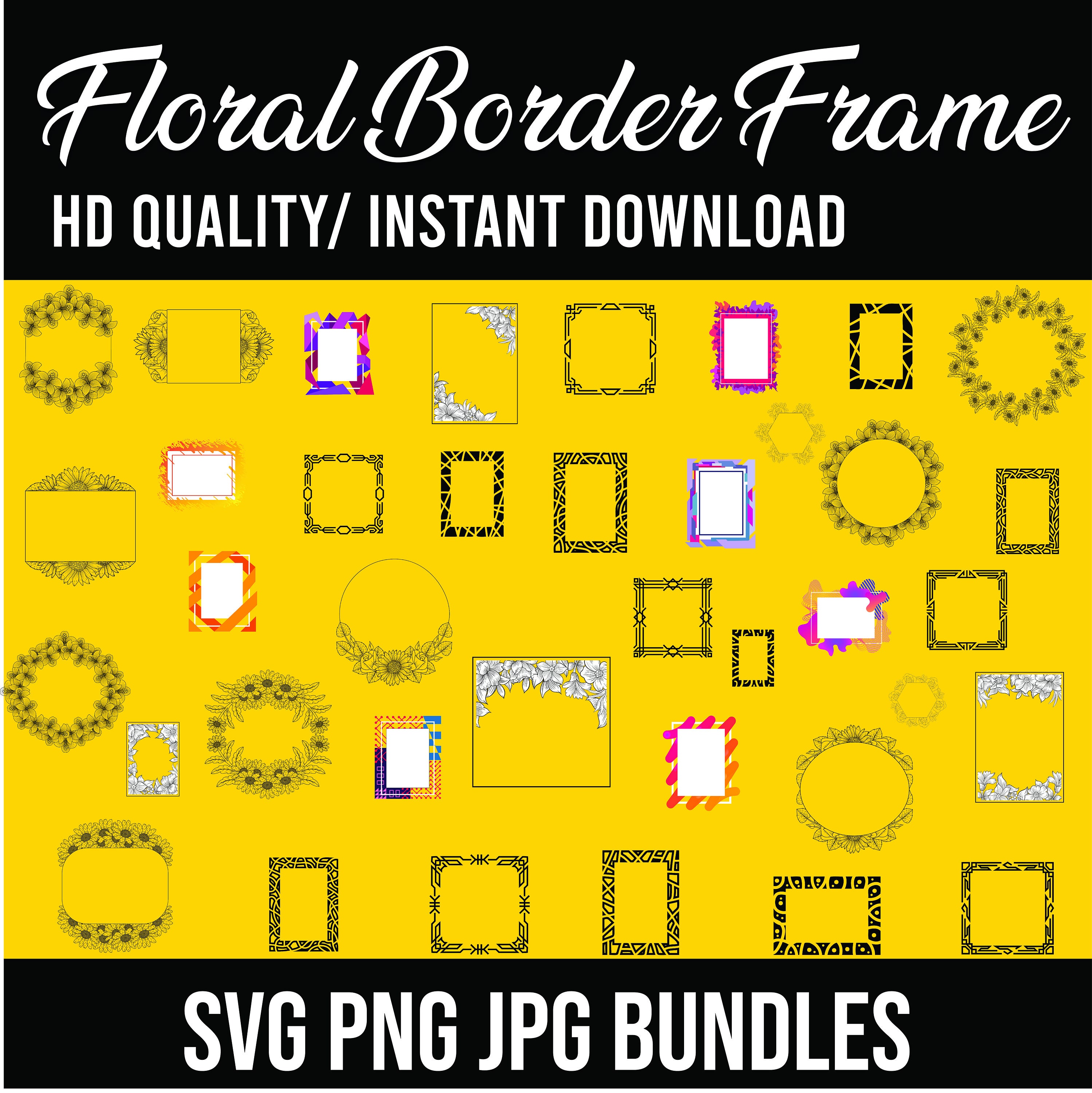 Decorative Border Svg Floral Border Decorative Frame - Etsy