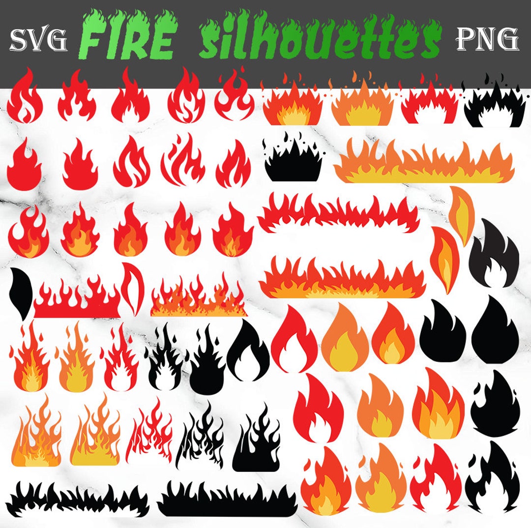 FIRE SVG Bundle, FIRE Clipart, Fire Flames Svg, Flames Frame Svg,fire ...