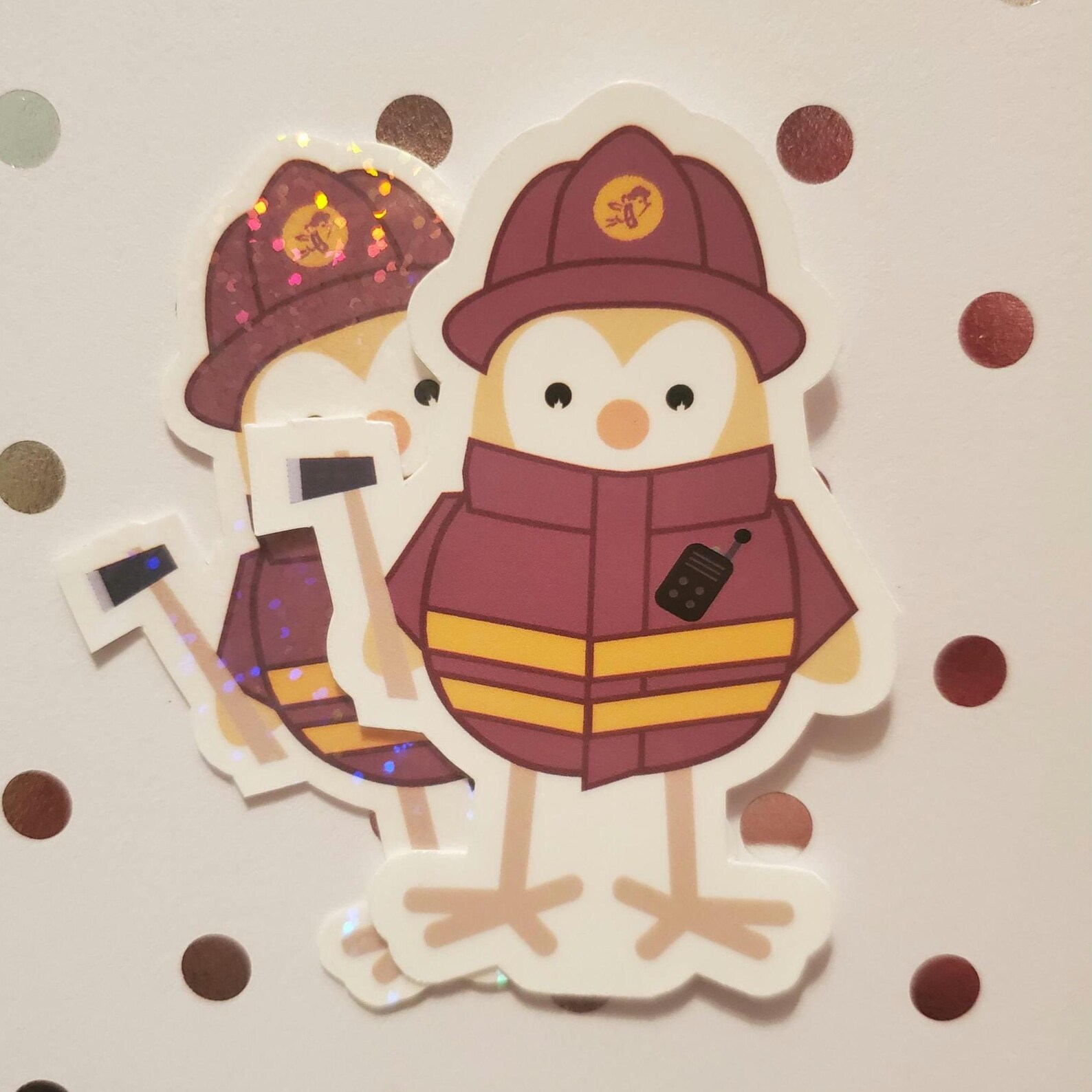 Firefighter Bird Vinyl Sticker - Etsy