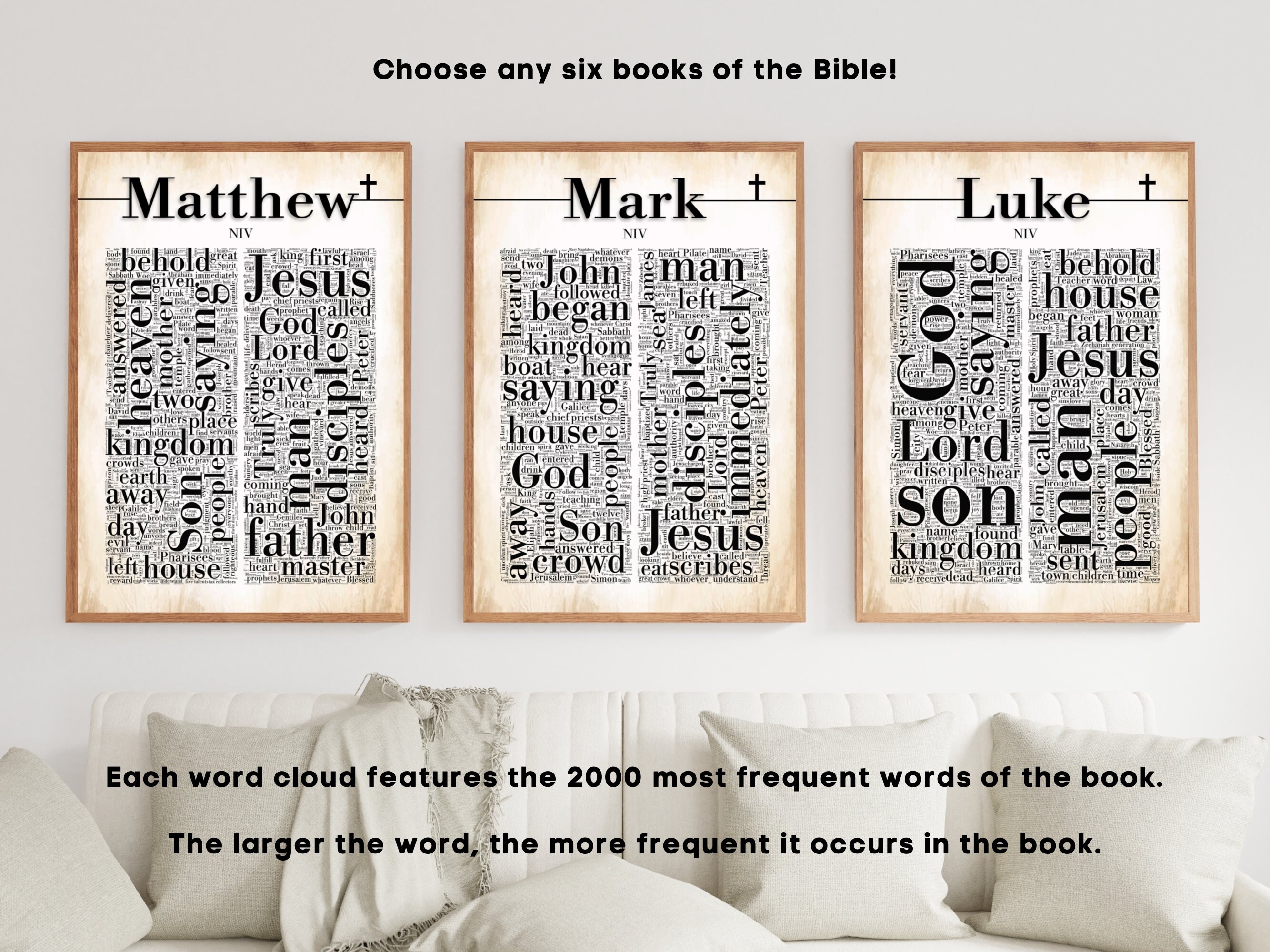 Bible Word Art for Your Favorite Books of the Bible, 6 Printable Word ...