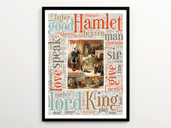 Shakespeare's Hamlet Word Cloud Shakespeare Fan Gift - Etsy