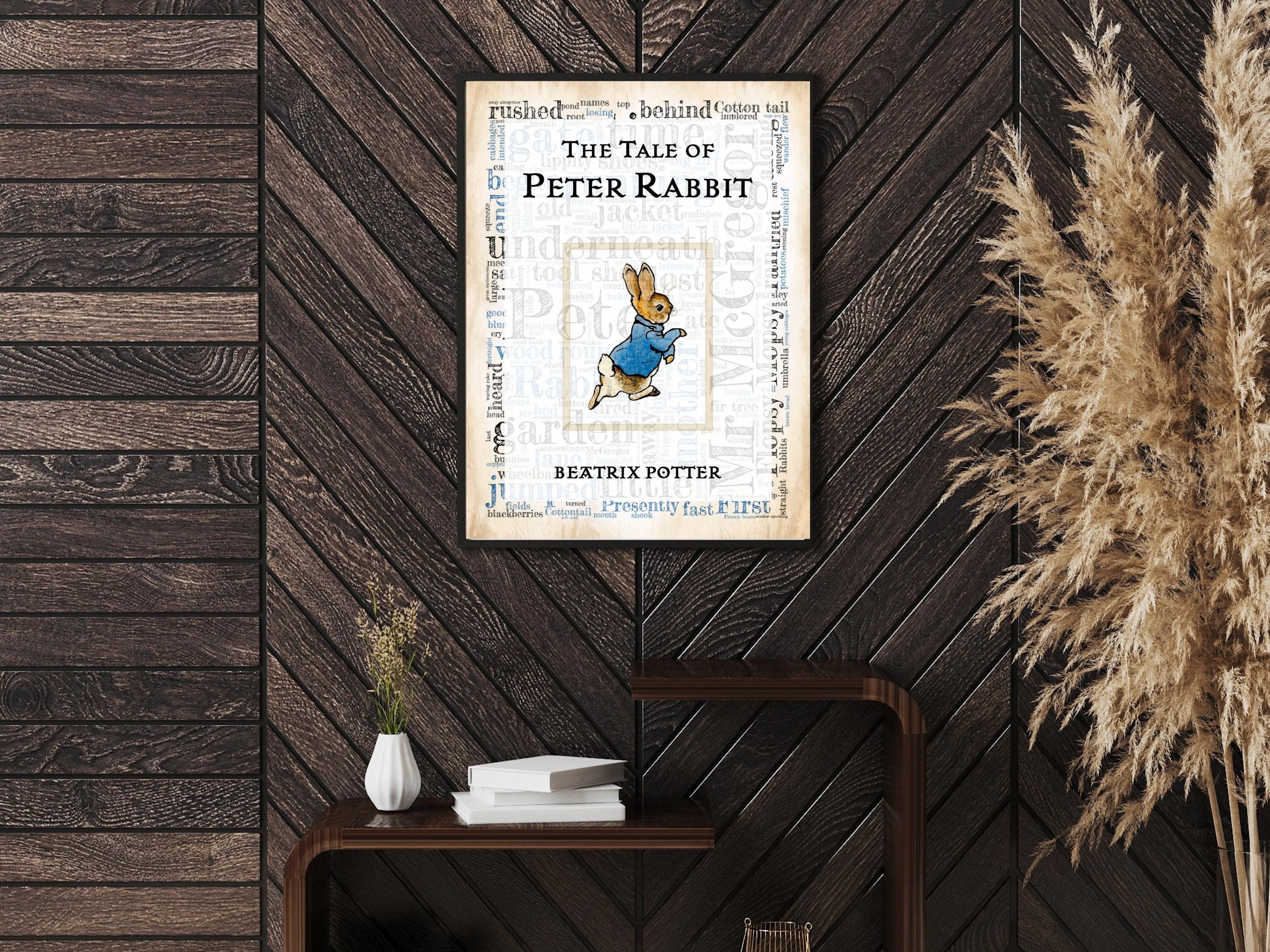 The Tale of Peter Rabbit Book Cover on Vintage Word Cloud - Etsy